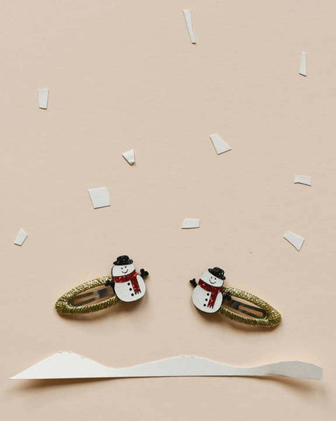 snowman glitter clips – Little