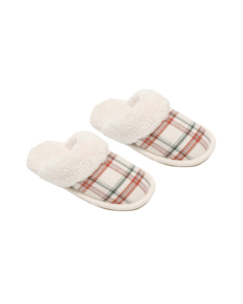 rylee + cru slippers in holiday flannel accessories at Little