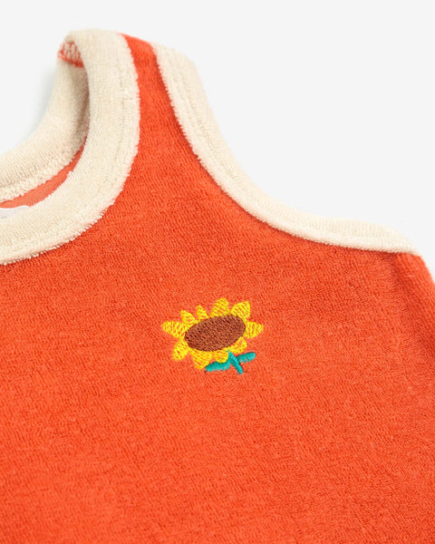 sunflower terry cloth tank top in red – Little