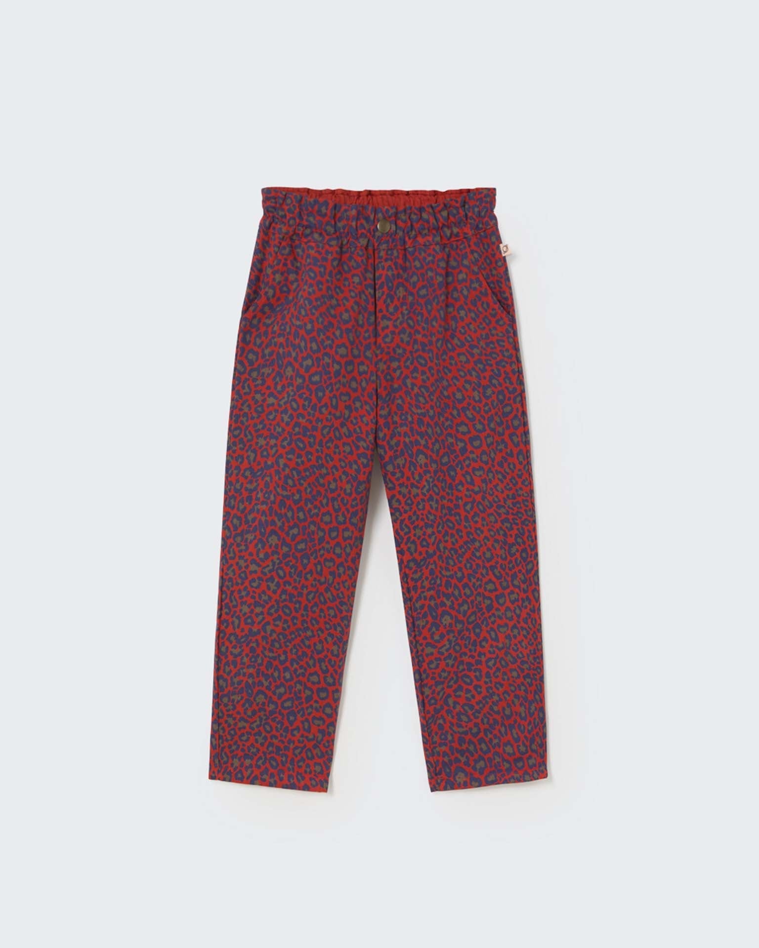 paola animal print pants in red velvet – Little