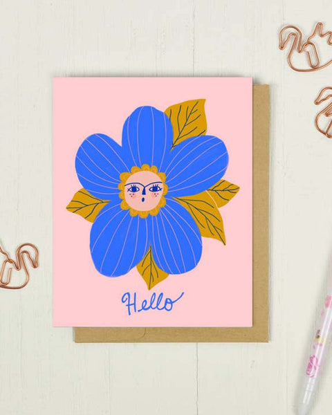 hello flower greeting card – Little
