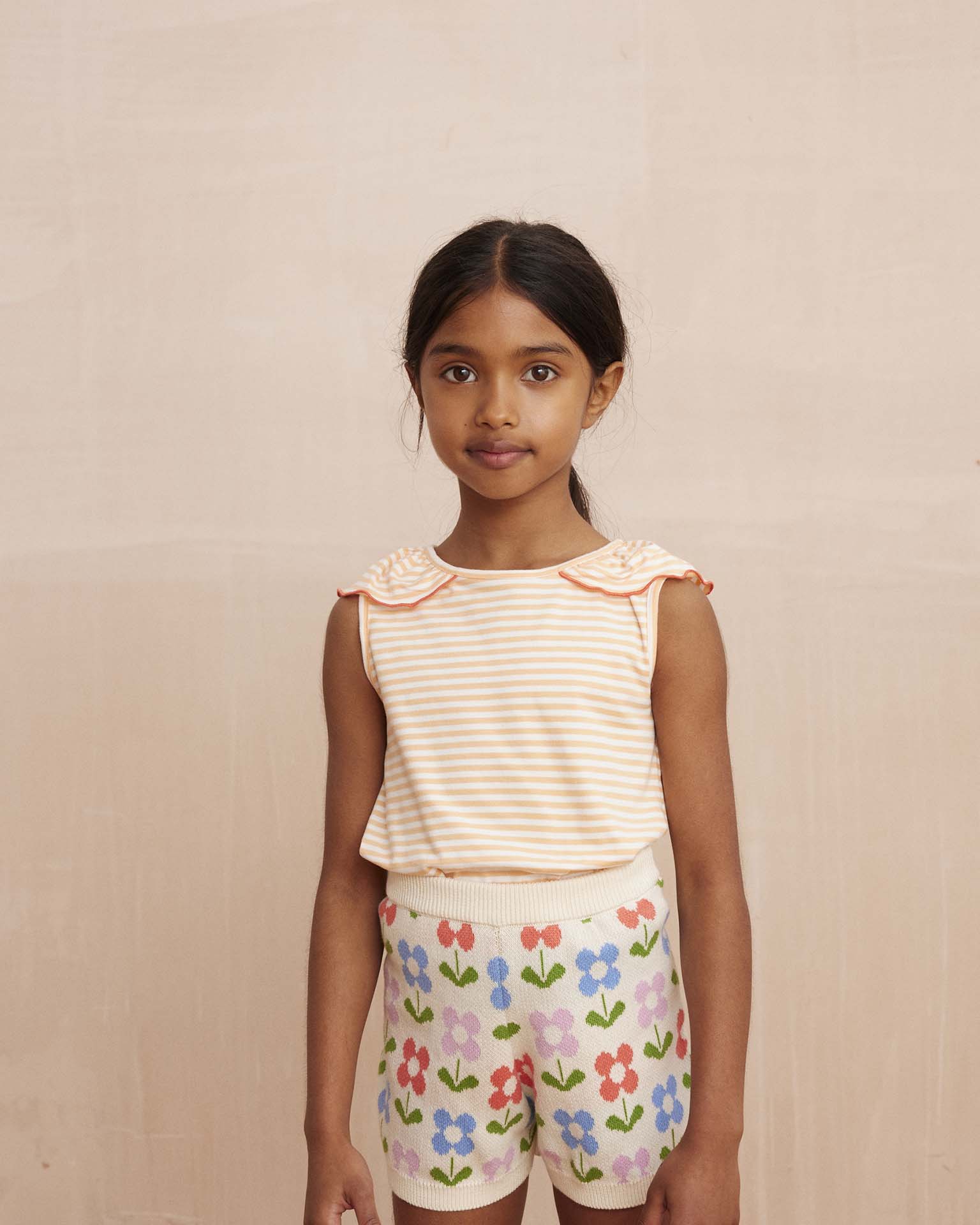 leslie top in peach stripes – Little