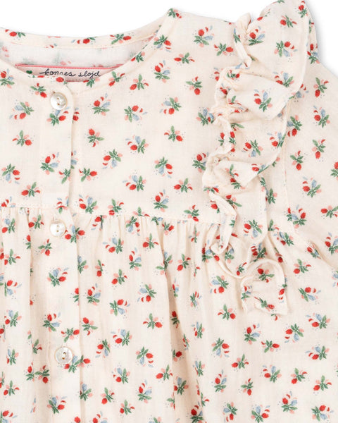 coco frill shirt in fleur tricolore – Little