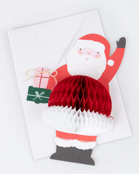 honeycomb santa stand up card – Little