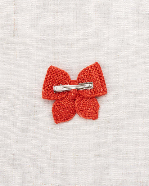 medium puff bow set in red flame – Little