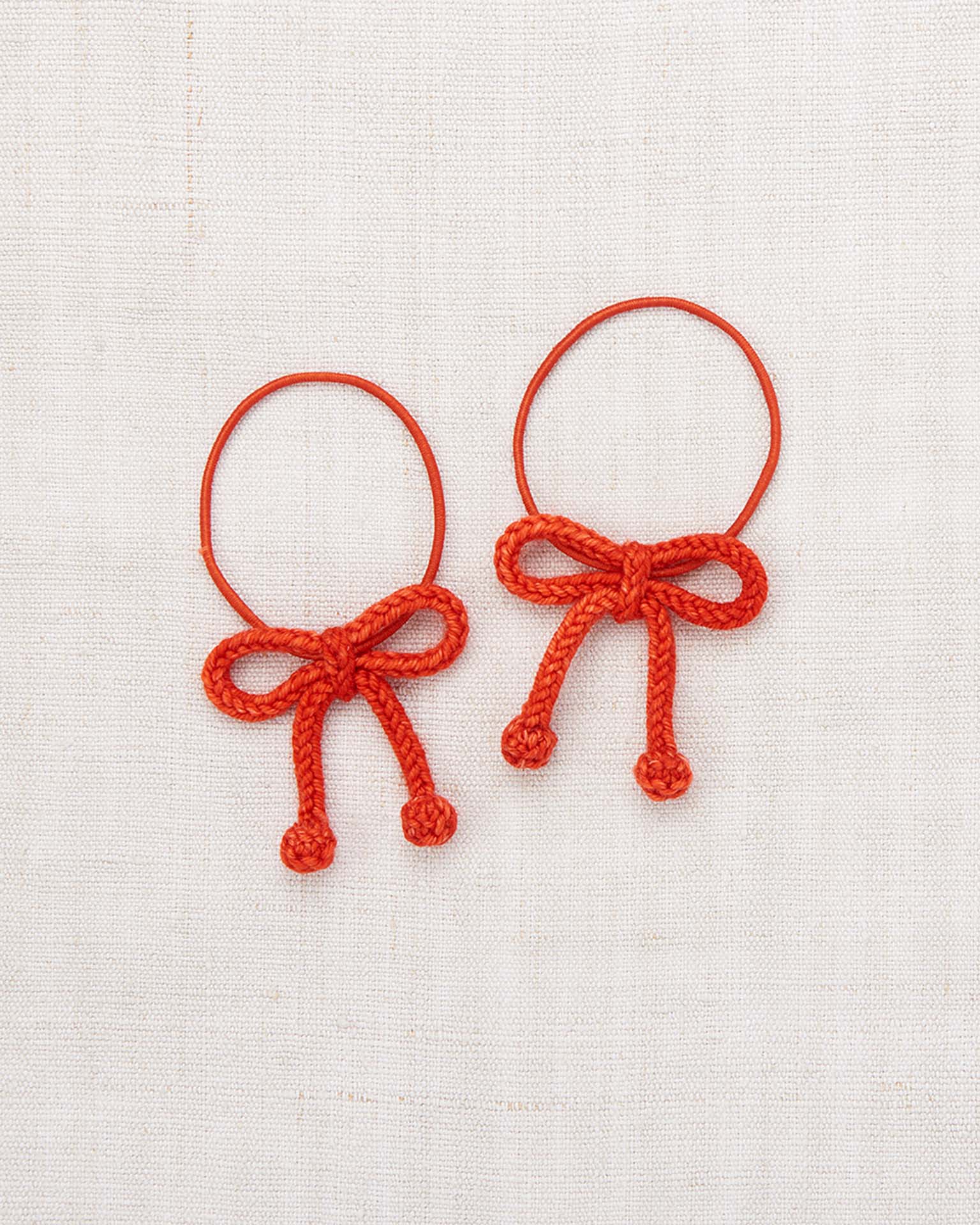 popcorn bow elastic set in red flame – Little