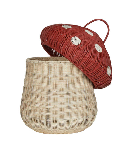 mushroom storage basket in red – Little