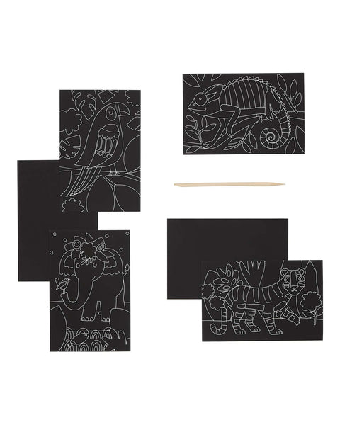 ooly mini scratch & scribble art kit: jungle fun play at Little
