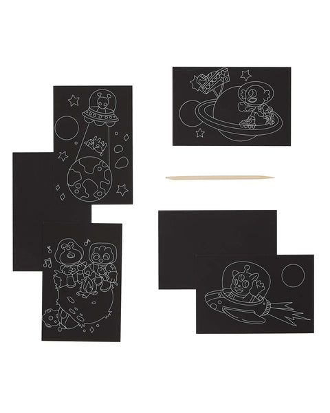 ooly mini scratch & scribble art kit: wacky universe – Little