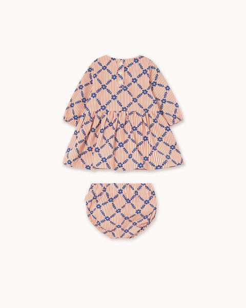 tiny cottons flower grid baby set baby at Little