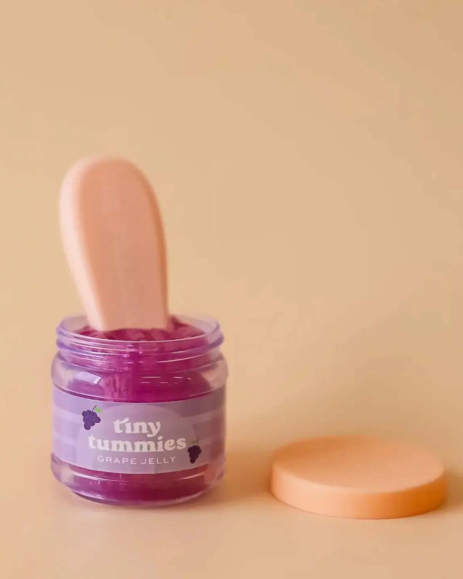 tiny tummies jar + spoon grape jelly food – Little